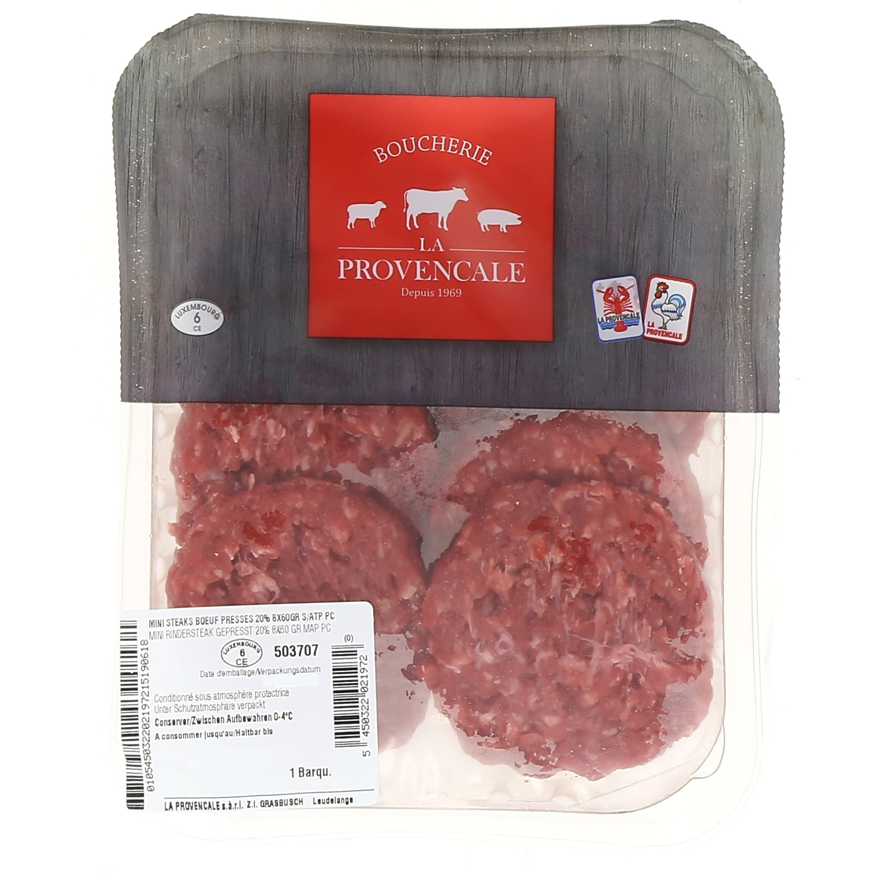 Mini Steak de Boeuf Pressé - 8x - 60 g - darkoct02